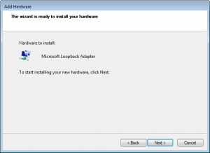 Configuring the Loopback Adapter on Microsoft Windows