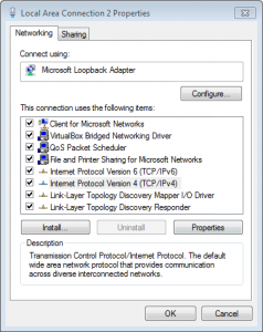 Configuring the Loopback Adapter on Microsoft Windows
