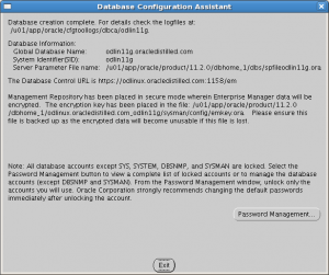 Creating a Database using Database Configuration Assistant